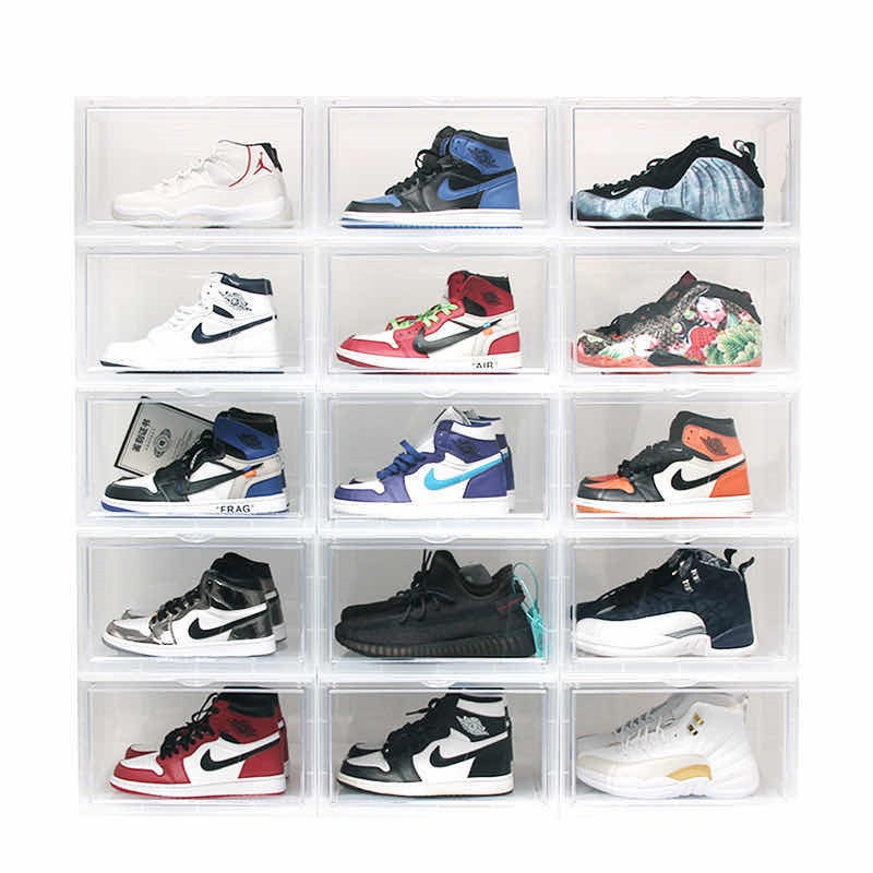 [Ready Stock] New Version Stackable Hard Case Side Open Magnet Shoe Box ...