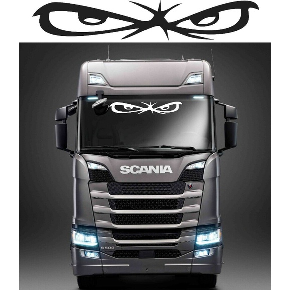 Evil Eyes Windscreen Vinyl Sticker Window HGV MAN DAF Scania Volvo ...
