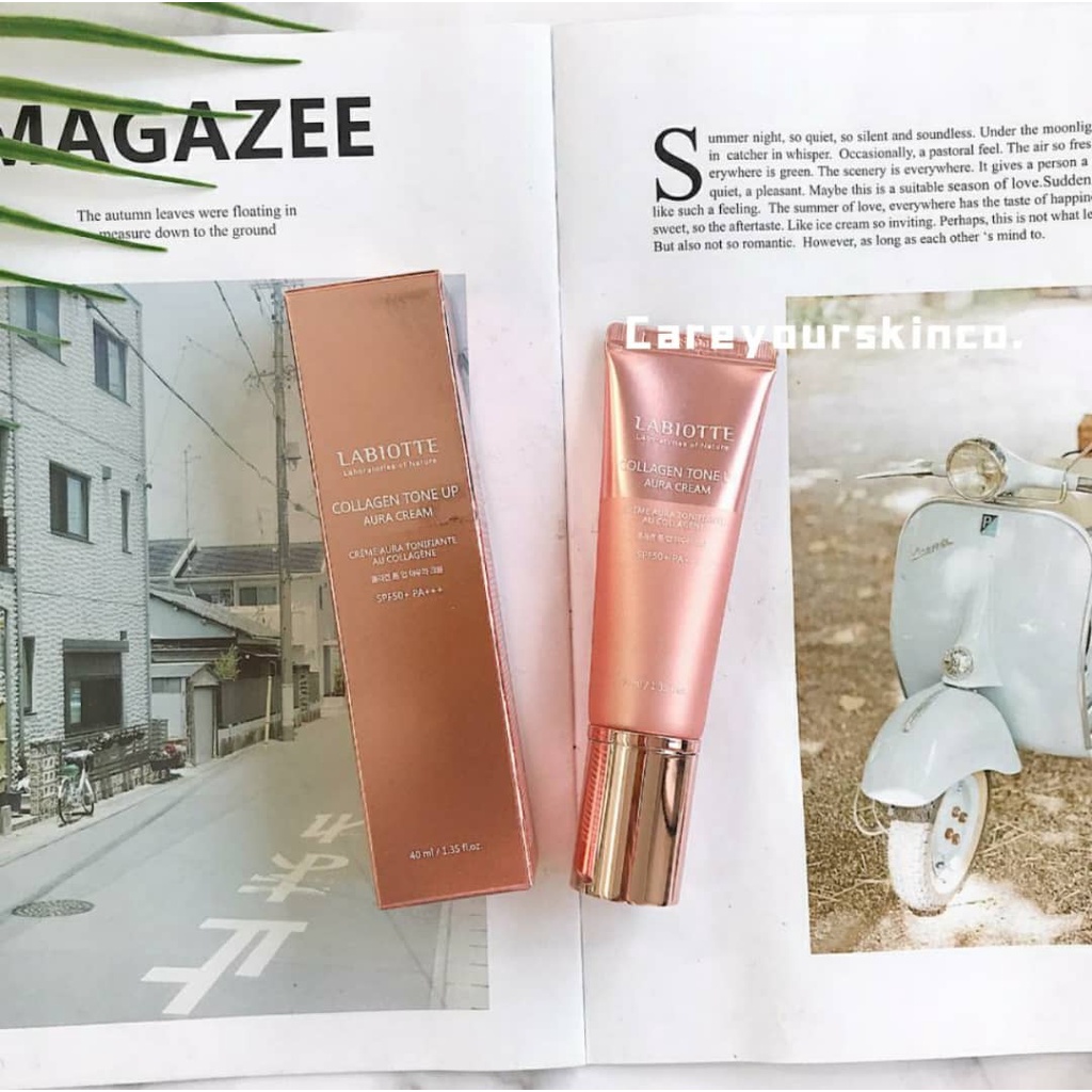 现货免运！LABIOTTE Collagen Tone Up Aura Cream 40ml (SPF50+/PA+++) 胶原光环素颜霜 | Shopee Malaysia
