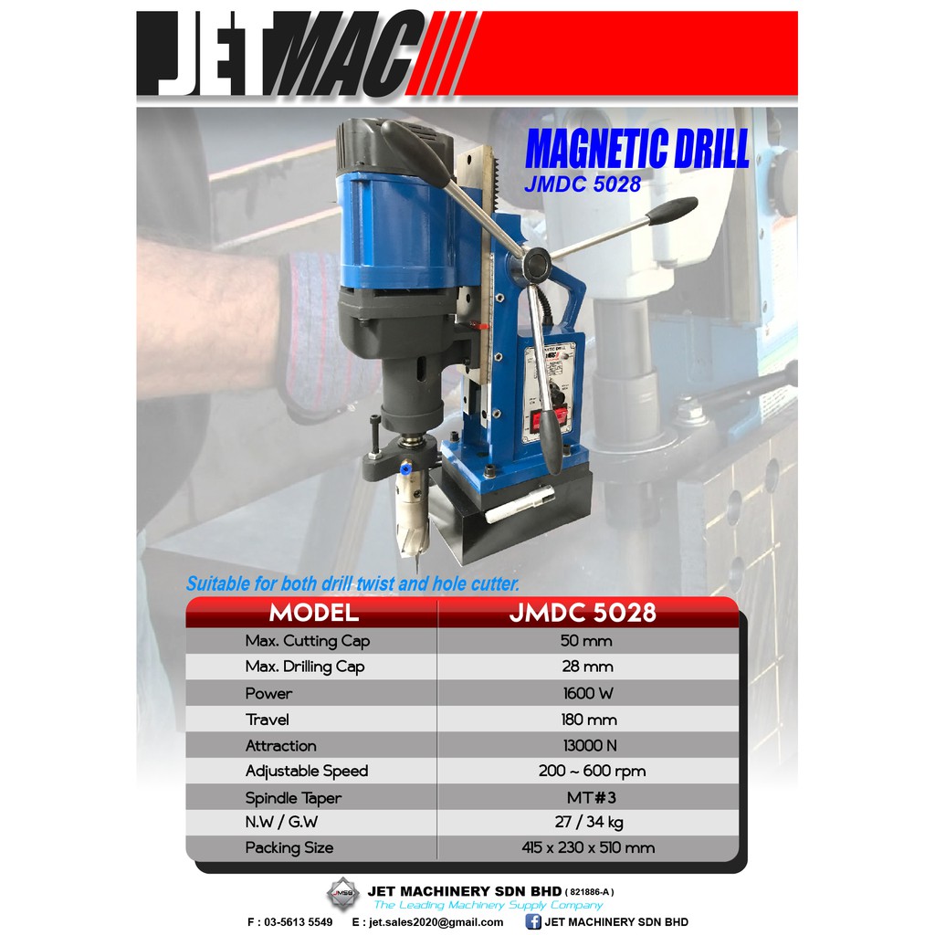 JETMAC MAGNETIC DRILL AND CUTTER MACHINE ( JMDC5028 ) | Shopee Malaysia