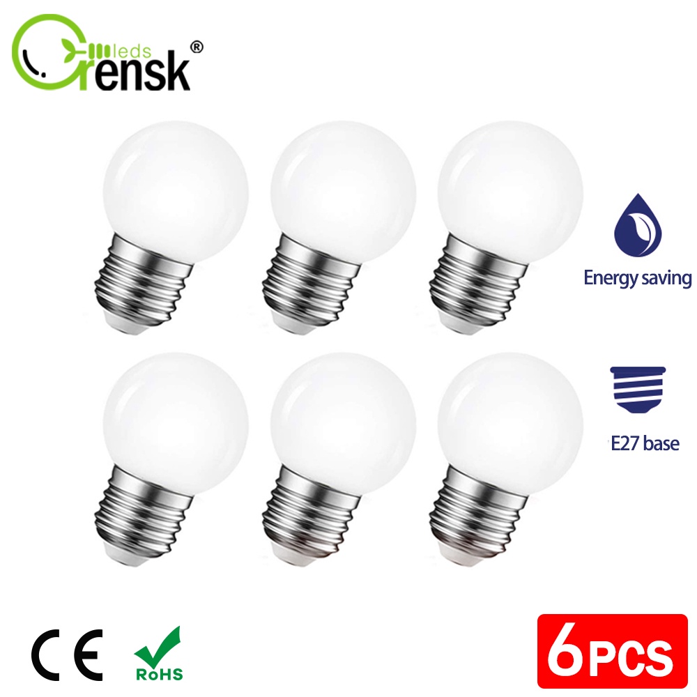 6 Packs E27 LED BULB 1W 2W 3W G45 PC Milky Plastic LED Edison Filament ...