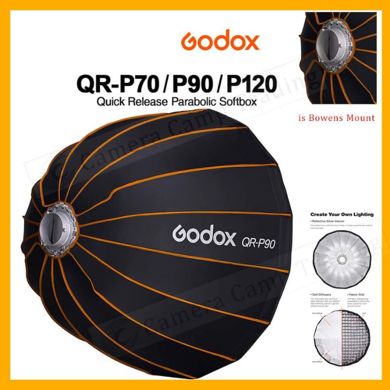 Godox QR-P70 QR-P90 QR-P120 Quick Release Parabolic Softbox (Bowens Mount) | Shopee Malaysia