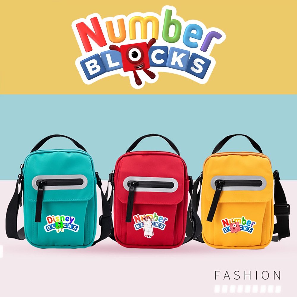 Numberblocks Kids Zipper Small Square Shoulder Bag cartoon women's bag ...