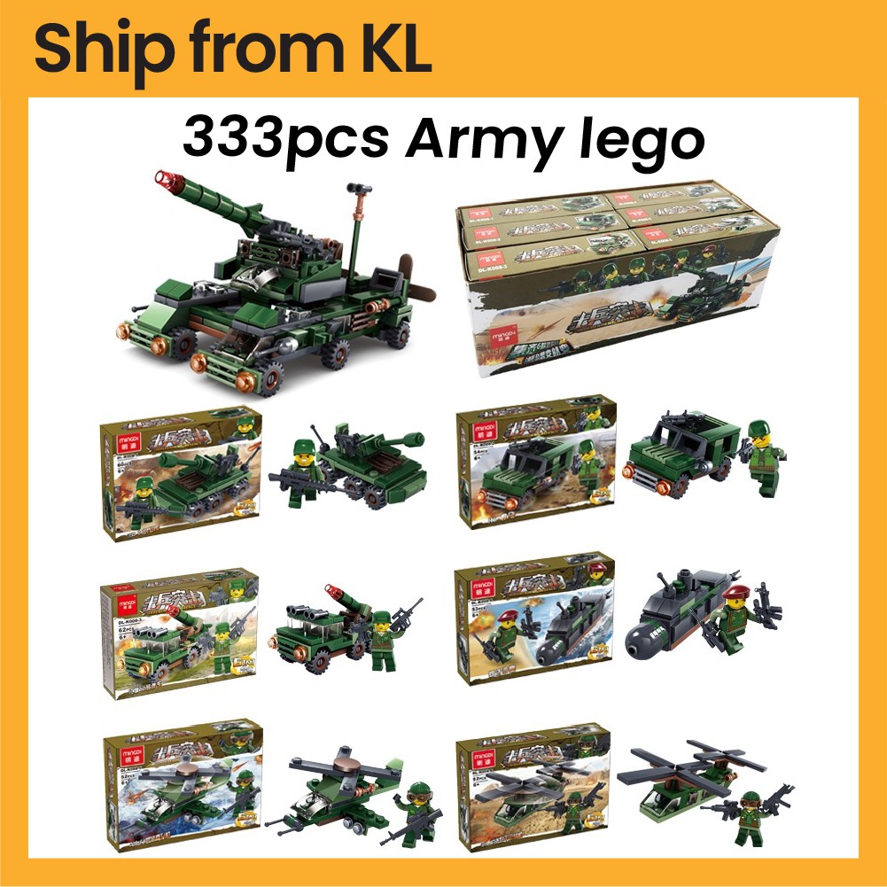 333pcs Army lego 6 in 1 combine big bomb tank army toys army Vehicle ...