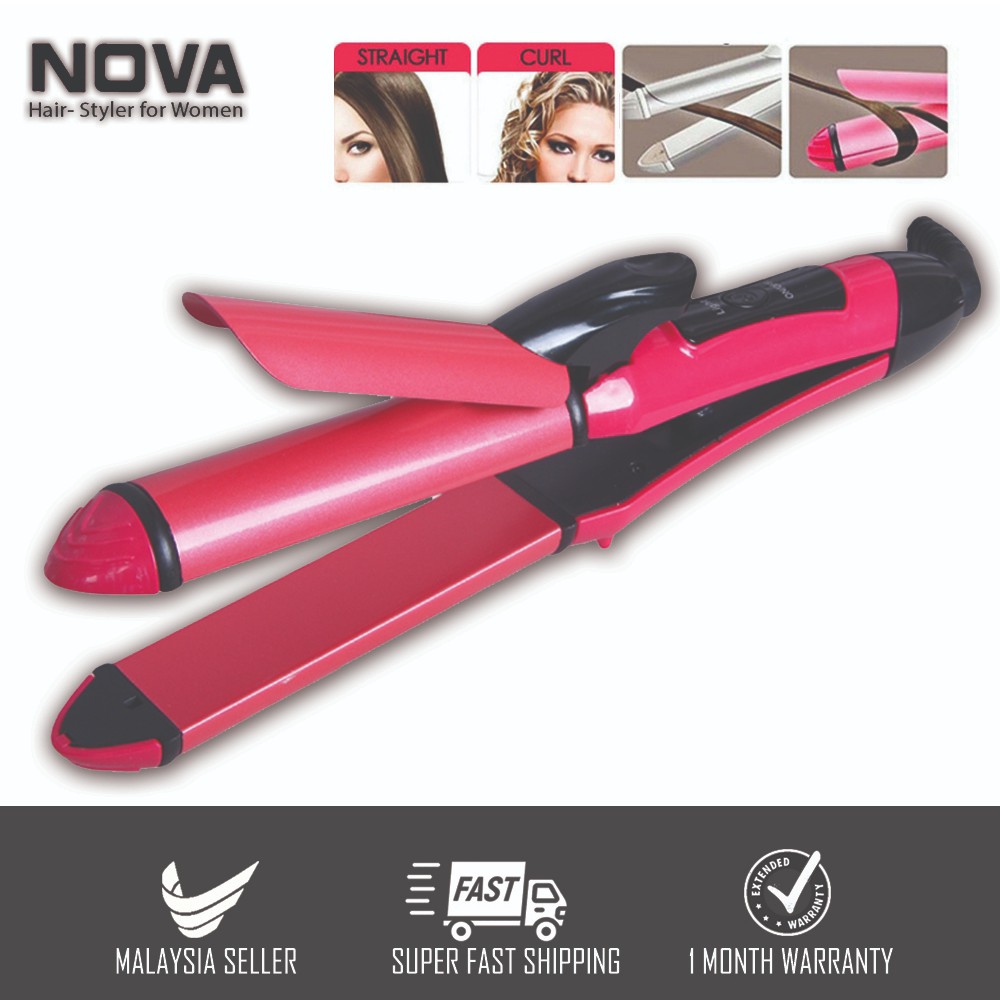 Nova 2 in 1 Multifunction Hair Curler & Hair Straightener [NHC2009 ...