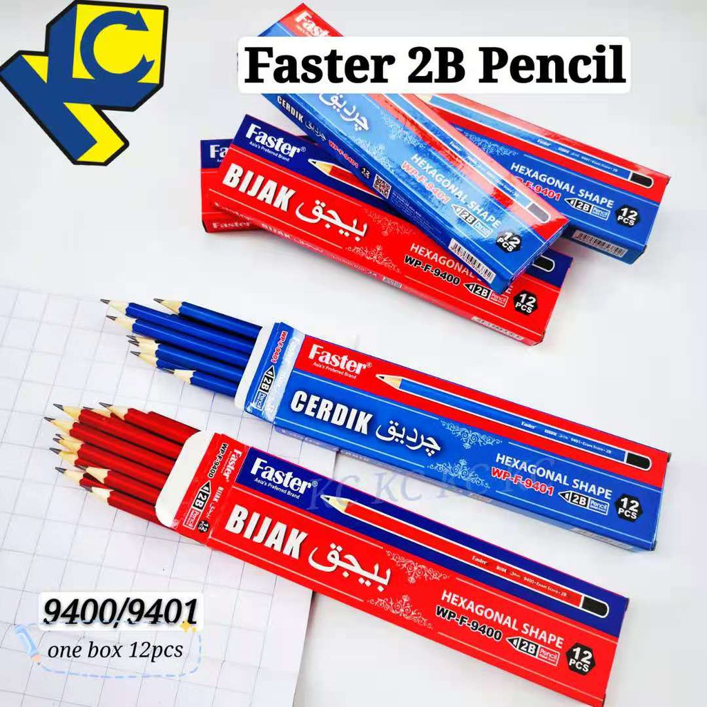 🔥Local Ready Stock 🔥 FASTER 2B Pencil 2B铅笔 12pcs 9400/9401 | Shopee ...