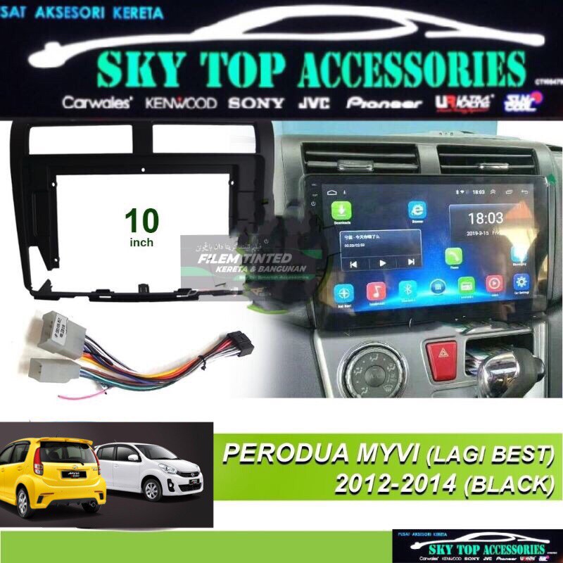 Android Player Casing 10" Perodua Myvi Lagi Best 2012-2014 With SOCKET ...