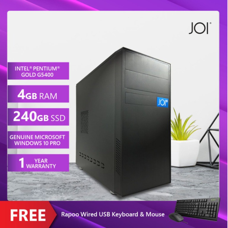 JOI PC 225 (Intel Pentium Gold G5400,4GB RAM,240GB SSD,W10Pro) | Shopee Malaysia