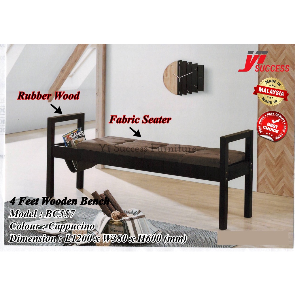 Yi Success Narvik Wooden Bench Chair / 4ft Bench Chair / Kerusi Panjang ...
