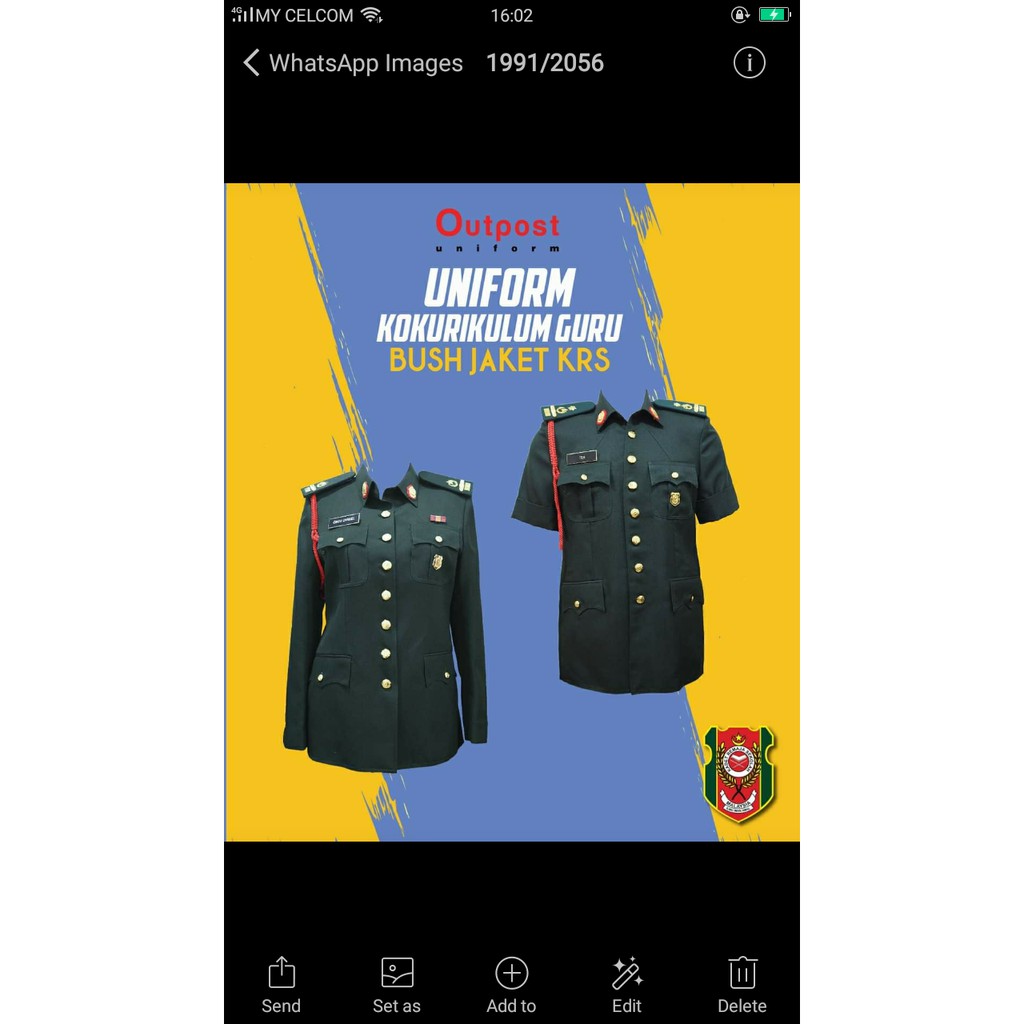 Baju Uniform Guru KRS Bush Jacket Lelaki dan Wanita Baju No 2 ( Baju ...