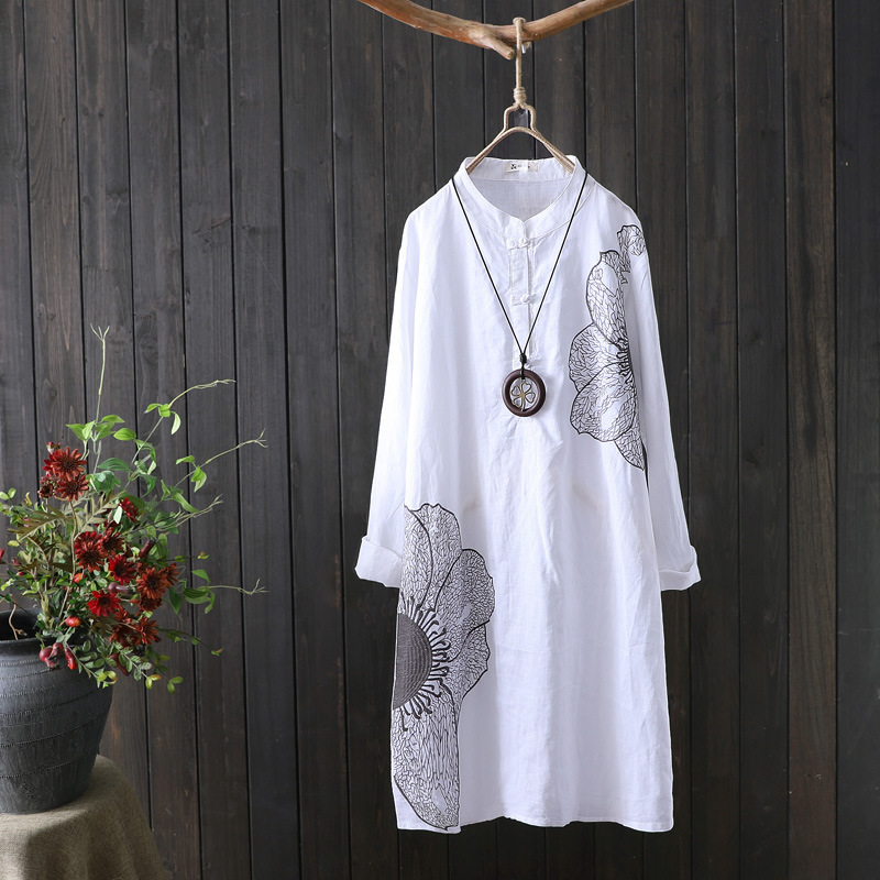 Embroidery women blouses long sleeve spring and autumn shirts wild ...