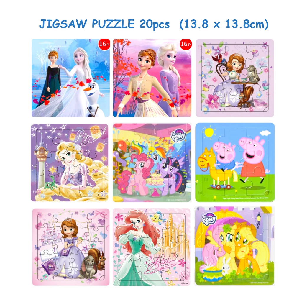 Frozen Puzzle,Sofia,Princess, Peppa Pig, & Mickey Puzzle - 9/16/20pcs ...