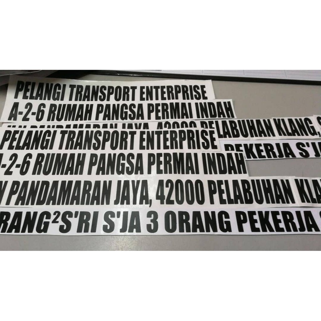 Custom Made Lorry Door Signwriting Company Name Address Sticker JPJ ...