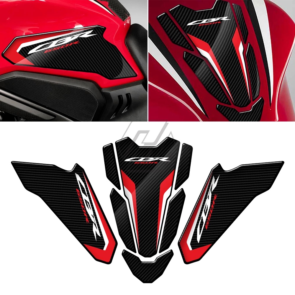 3D Carbon-look Side Tank Pad Protection Sticker for Honda CBR650R 2019 ...
