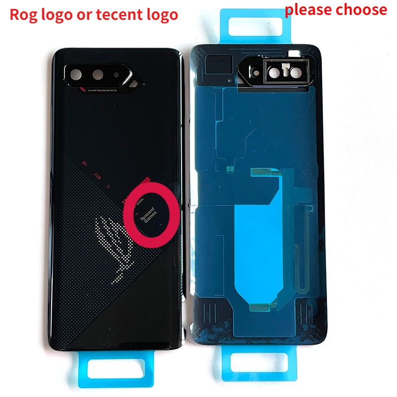Original For Asus ROG Phone 5 ZS673KS Battery Cover+Camera Frame Lens+Sticker Housing For ROG 5 ...