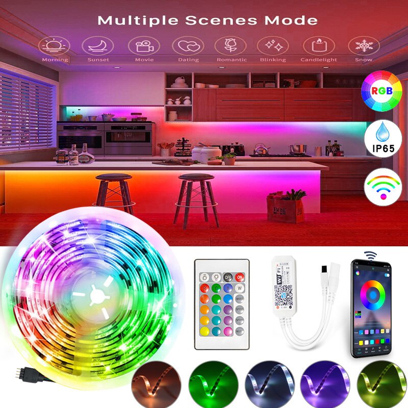 LED Strip Light RGB WiFi 10M 20M 30M 5050 SMD 2835 Flexible Ribbon DC ...