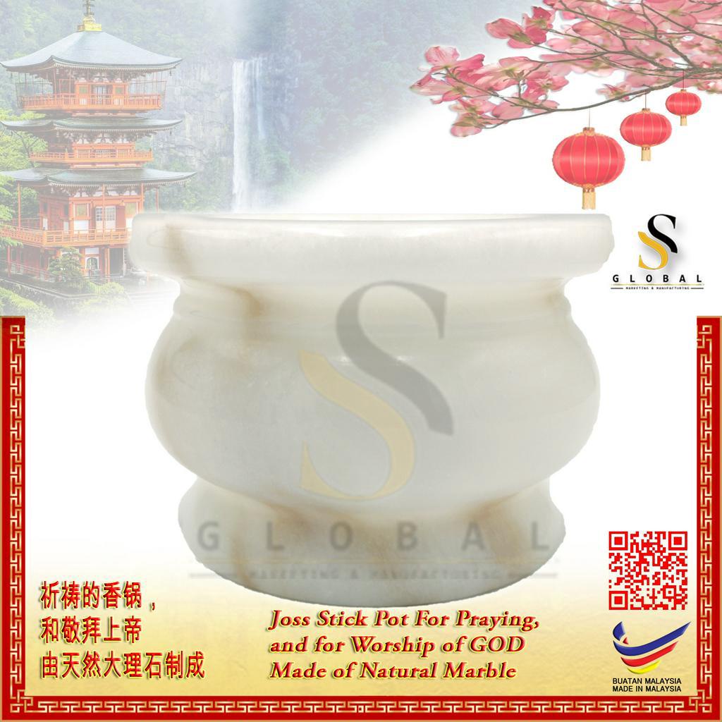 Joss Stick Pot Natural Off White Marble New Design For Prayers / 天然灰白色 ...