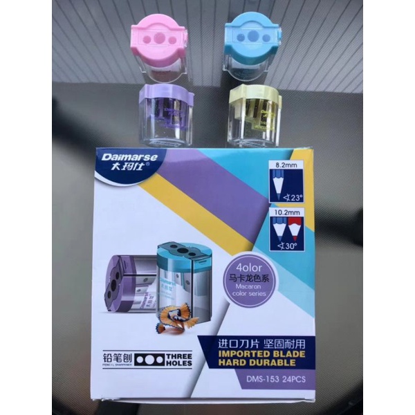 3 Hole Pencil Sharpener Daimarse DMS-153 For School or Office | Shopee ...