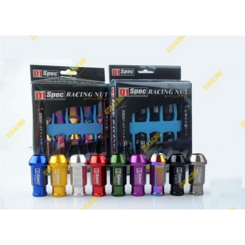 🔥D1 ALU RACING TAYAR NUT 1.25mm & 1.5MM ( 1Set = 20pcs ) | Shopee Malaysia