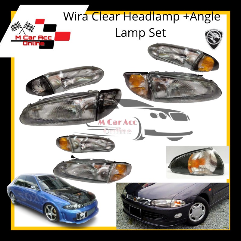 Proton Wira Head Lamp and Signal Lamp Angle Lamp Black Orange Oren ...