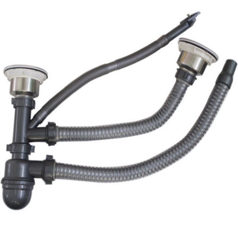 Siphon set, 2-compartment sink drain pipe - 11cm type | Shopee Malaysia