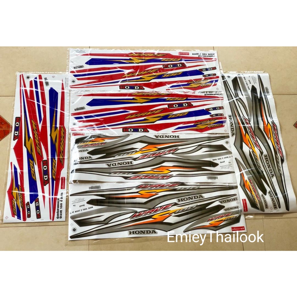 🔥WAVE 100R/WAVE 100S STRIPE/STICKER THAILOOK DESIG🔥N THAILAND (READY ...