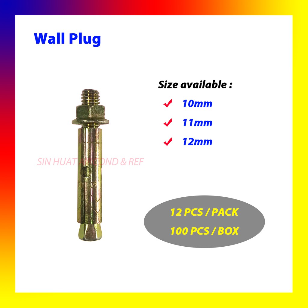 (12 PCS/ 1 BOX) Wall Plug 10mm 11mm 12mm | Shopee Malaysia