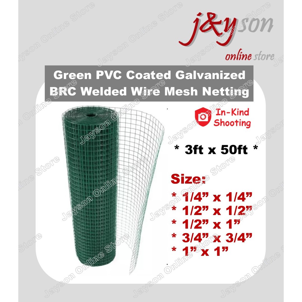 [ Roll ](3ft X 40ft / 50ft ) Green PVC Coated Galvanized BRC Welded ...