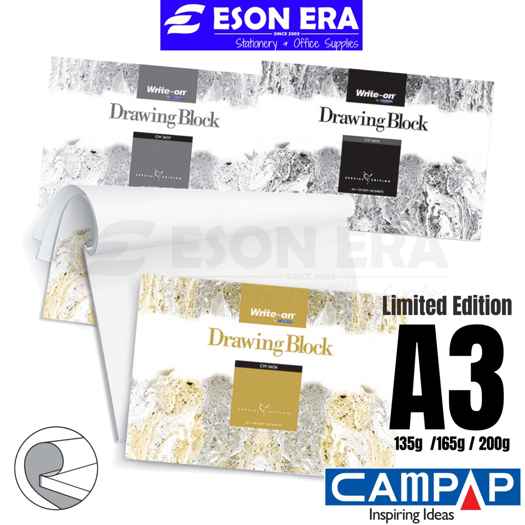 Campap Write-On Drawing Paper A3 [Limited Edition] 135g / 165g / 200g ...