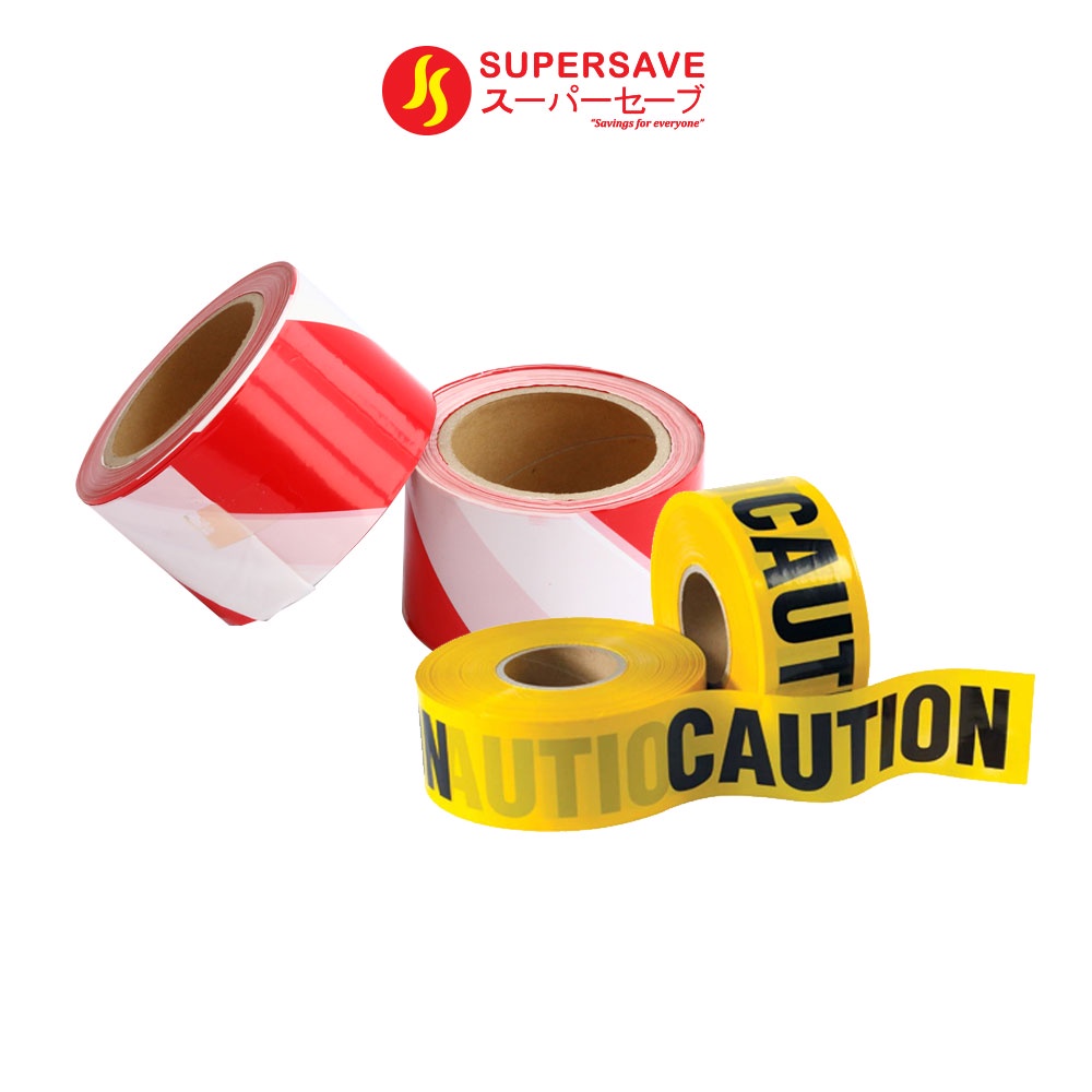 SUPERSAVE 50M Warning Tape Caution Red Yellow Barricade Dangerous Zone ...