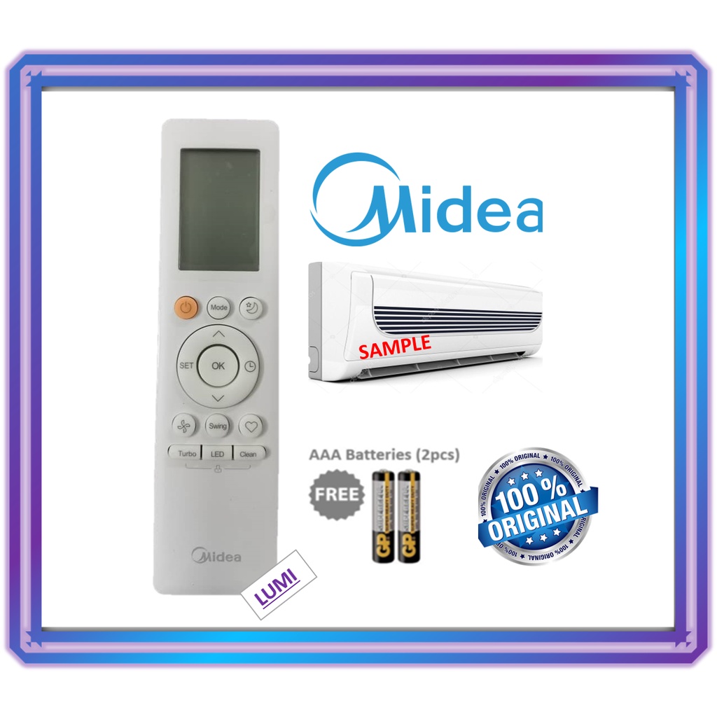 Original Midea Air Cond Air Conditioner Remote Control RG10B | Shopee ...