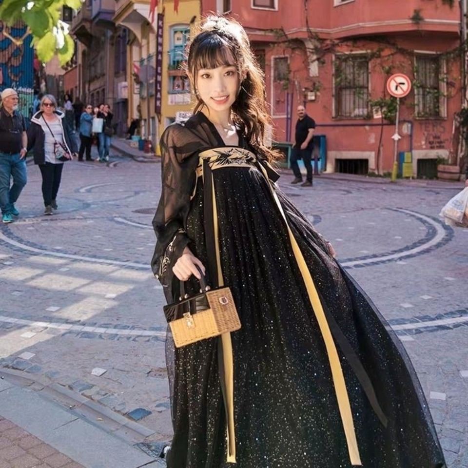 Elegant Night Large Size Southern Style Hanfu Full Chest Skirt ...