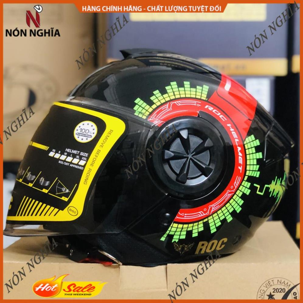 Roc R06 3 / 4 ROC R6 helmet with glasses | Shopee Malaysia