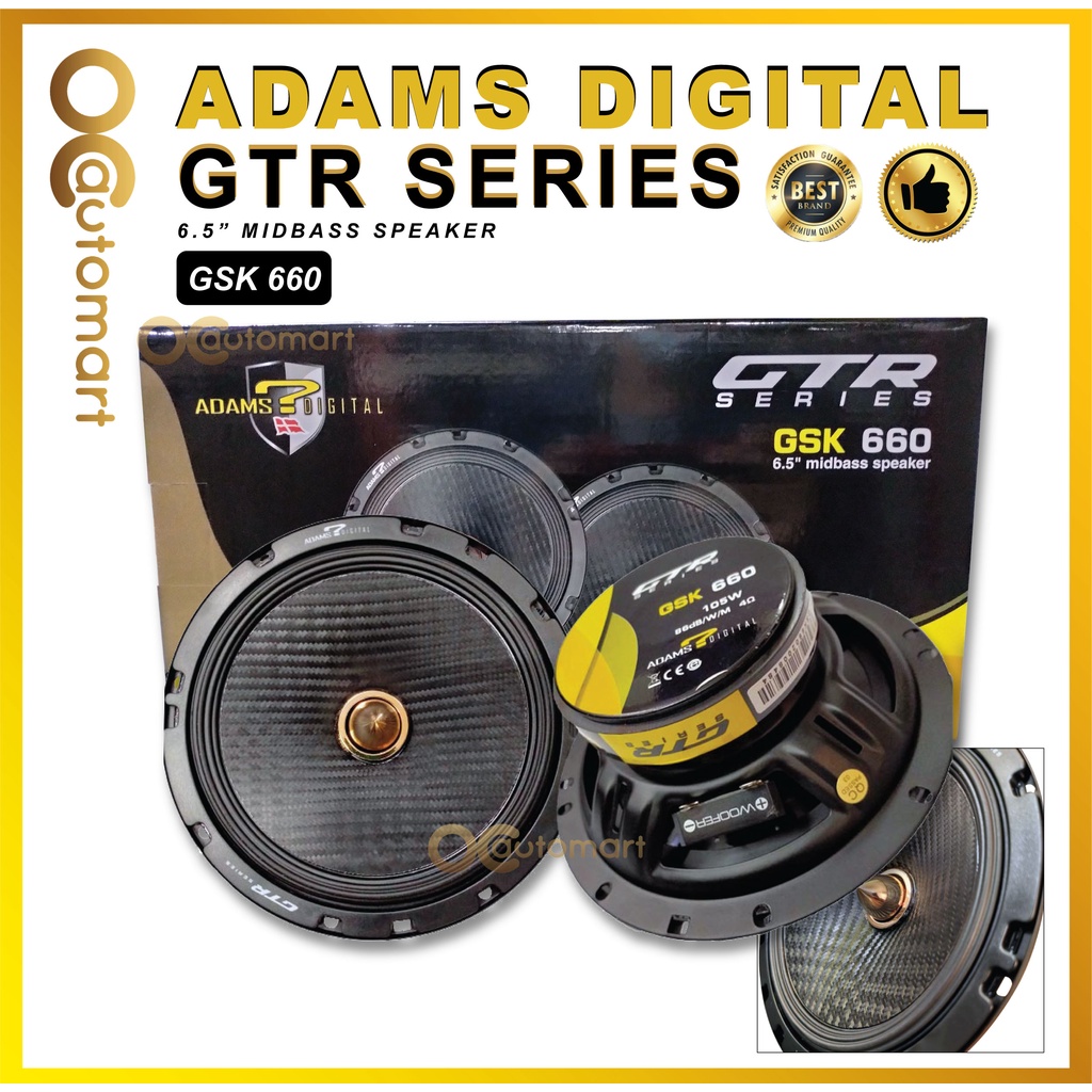 Adams Digital GTR Series GSK 660 6.5 Inch Midbass Speaker Max 180 Watt ...