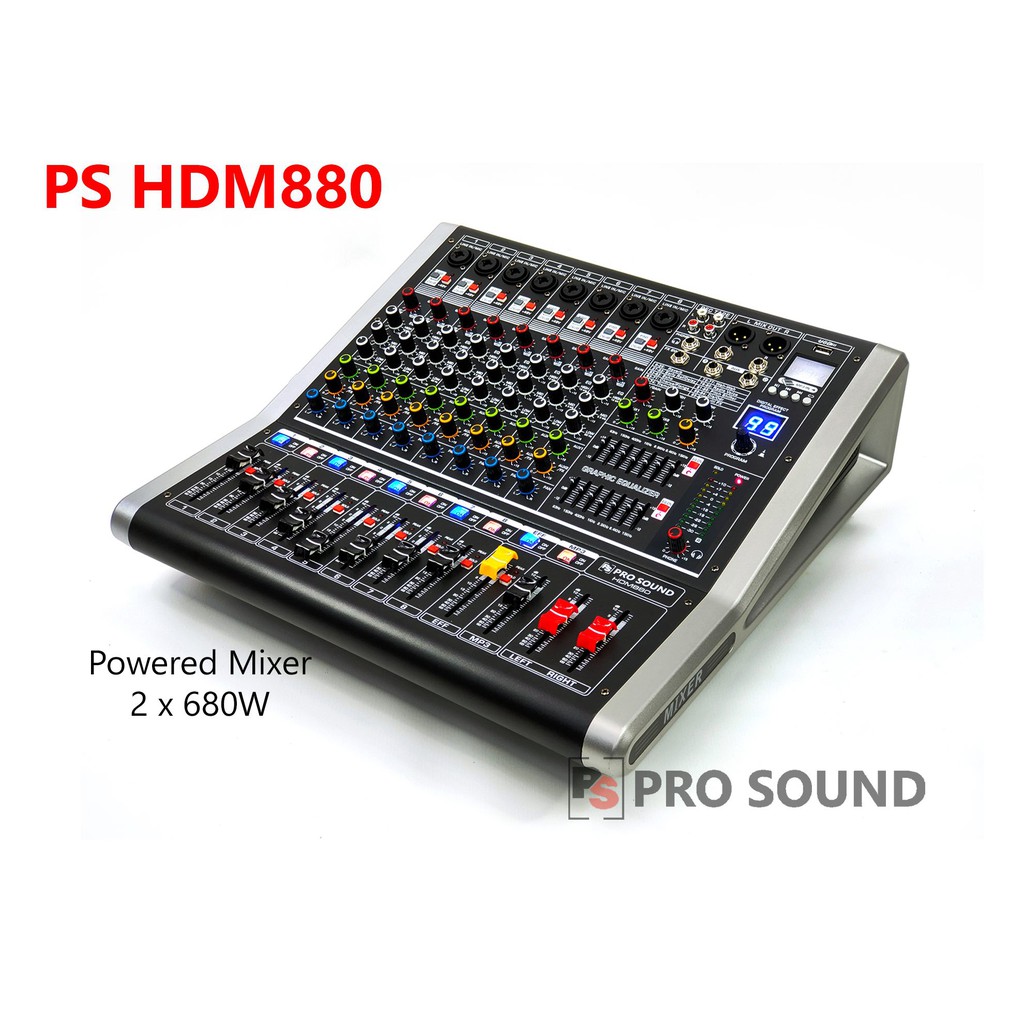 PS Pro Sound HDM880 Powered Mixer 2x680Watt Karaoke professional ...