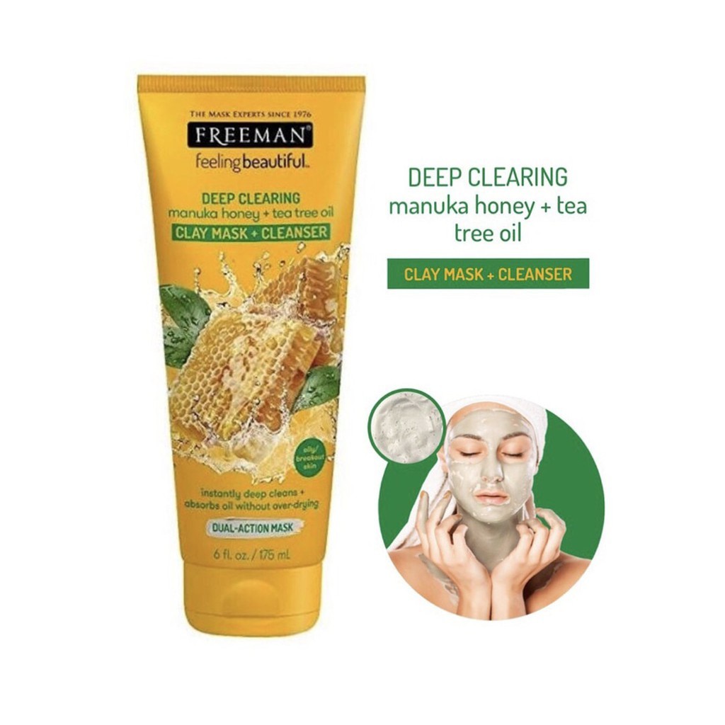 Freeman Deep Clearing Manuka Honey & Tea Tree Oil Clay Mask and ...