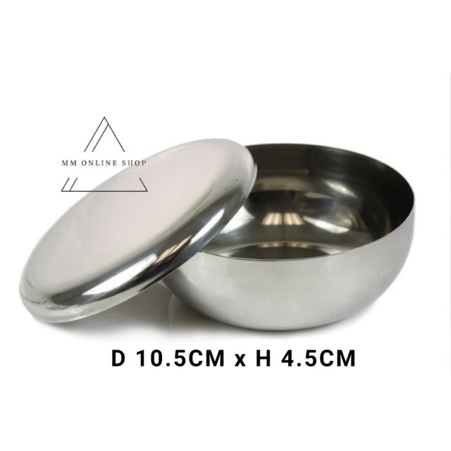 {READY STOCK} Stainless Steel Korean Rice Bowl With Cover Set 4.5 x 10 ...