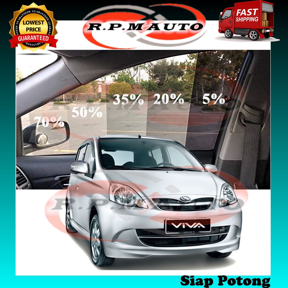 Perodua Viva Black hitam Tinted 4Door 4Tingkap Siap Potong Viva tinted ...