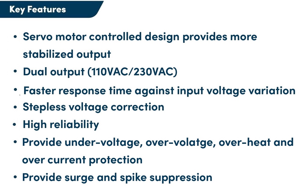 Prolink 1KVA Servo Motor Control AVR Voltage Stabilizer with Dual ...