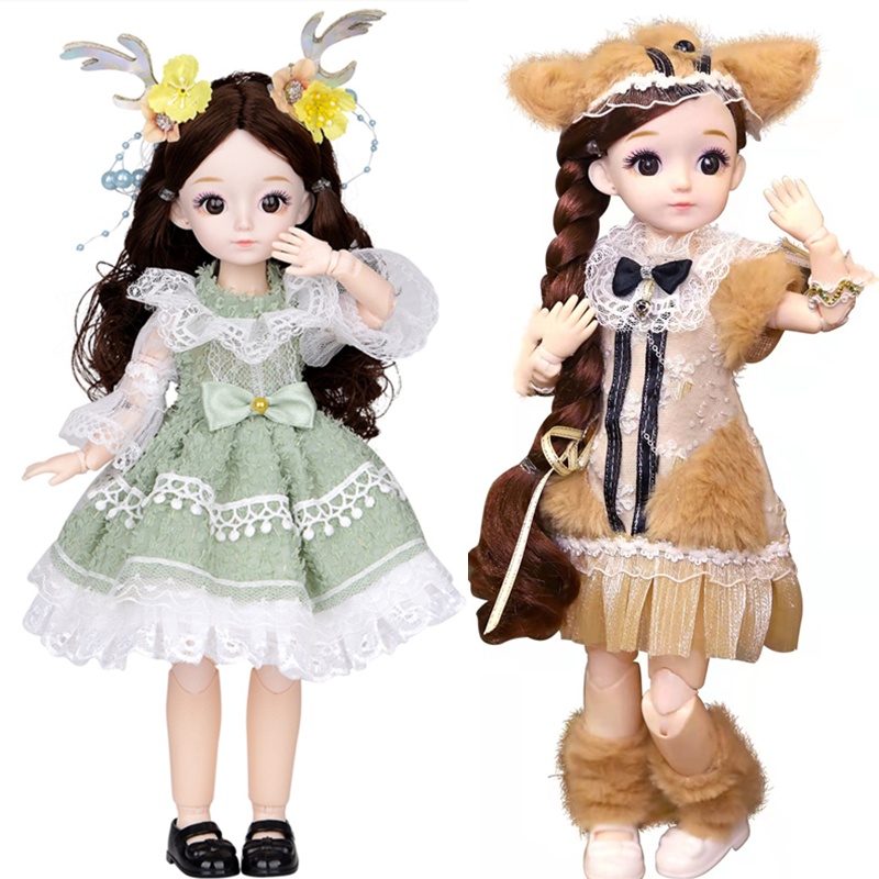 30cm Bjd Girls Toys 20 Removable Joint Dolls Fashion Dress Make Up ...