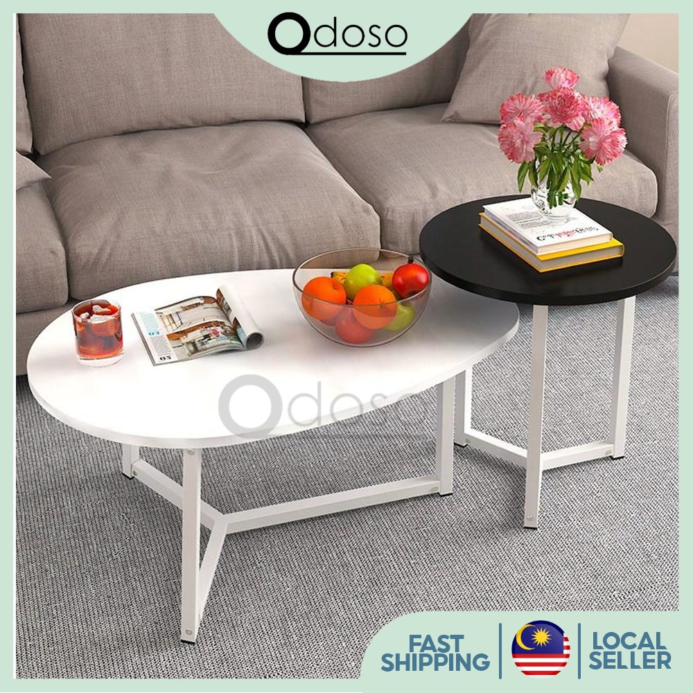(BUNDLE SET OF 2) ODOSO Japanese Style Tea Coffee Table Set Wooden ...