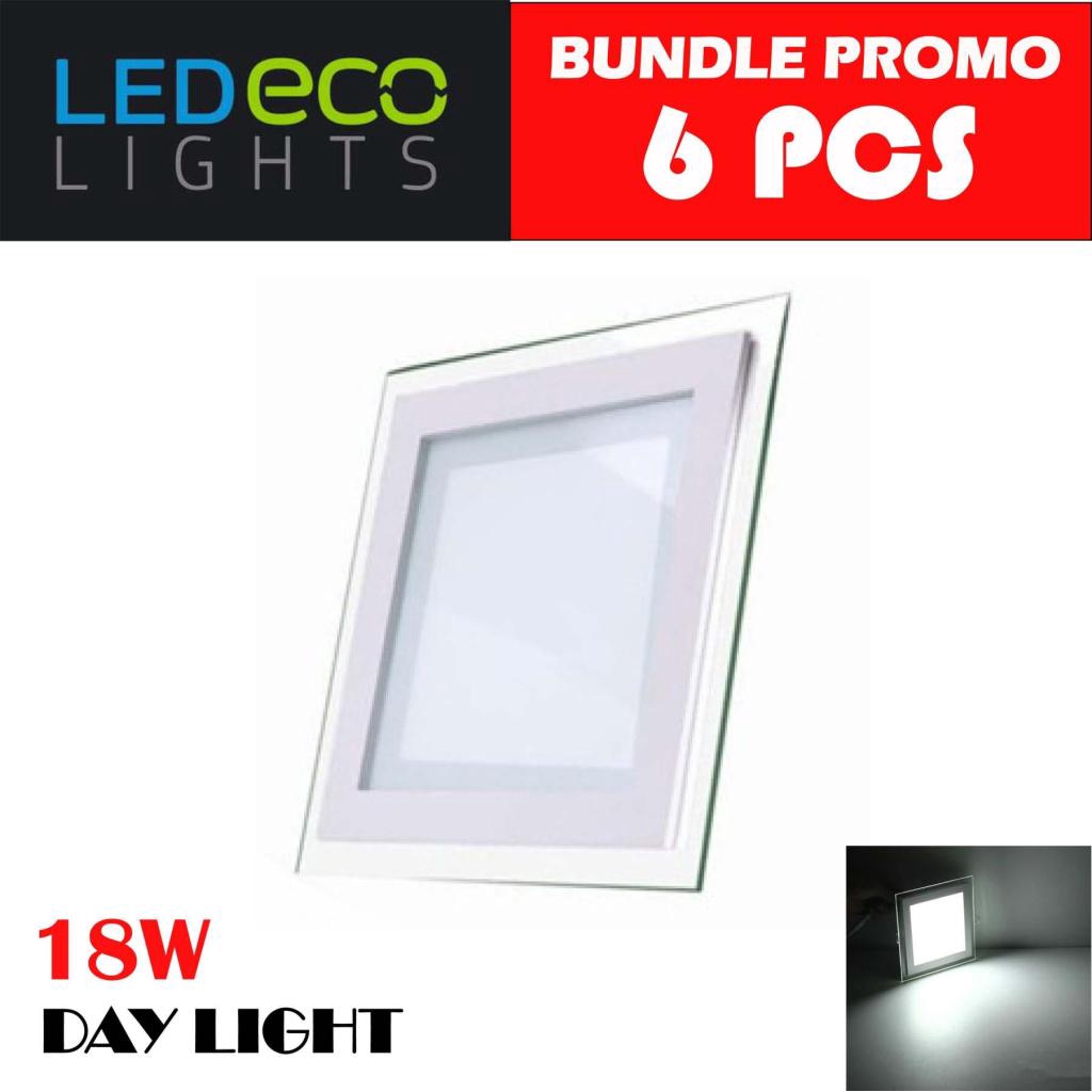 LED Glass Downlight 3123 18W Square Daylight x 6 PCSED Glass Downlight ...