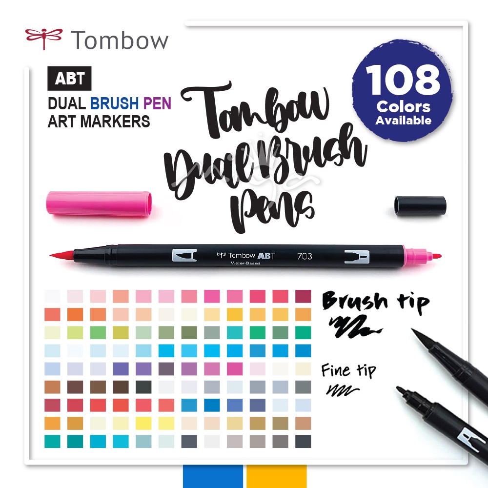 TOMBOW ABT Dual Brush Pen - 108 Color Available - List 2 - CALLIGRAPHY | Shopee Malaysia