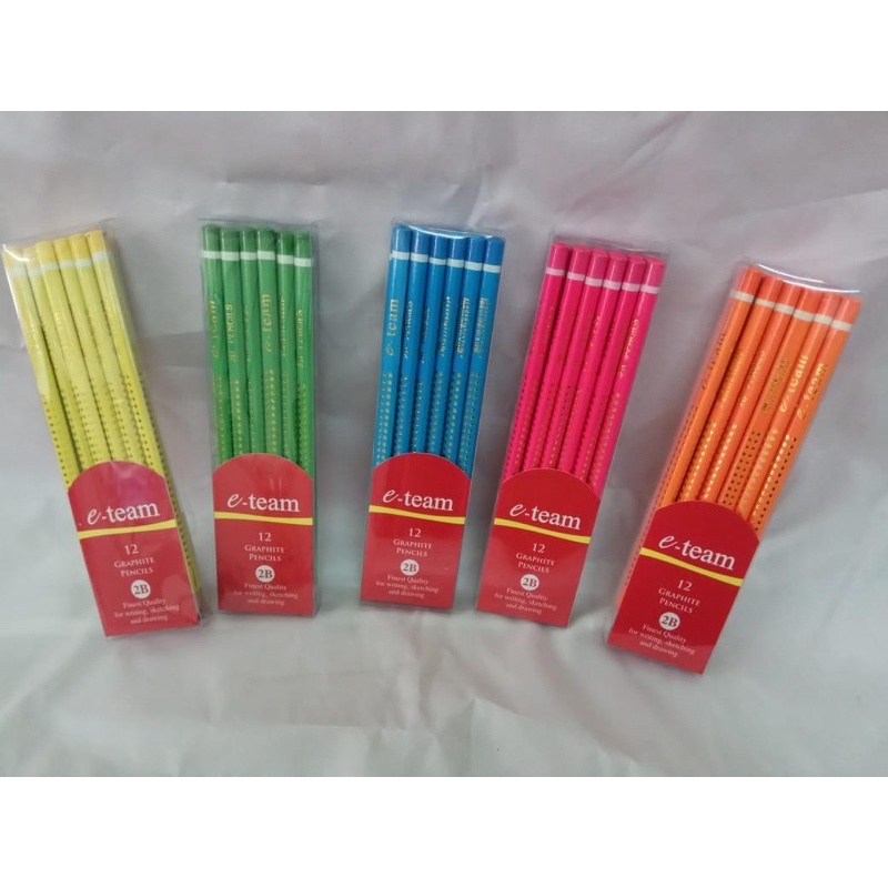(12pcs) Pencil 2B E-TEAM/2B NEON Color | Shopee Malaysia