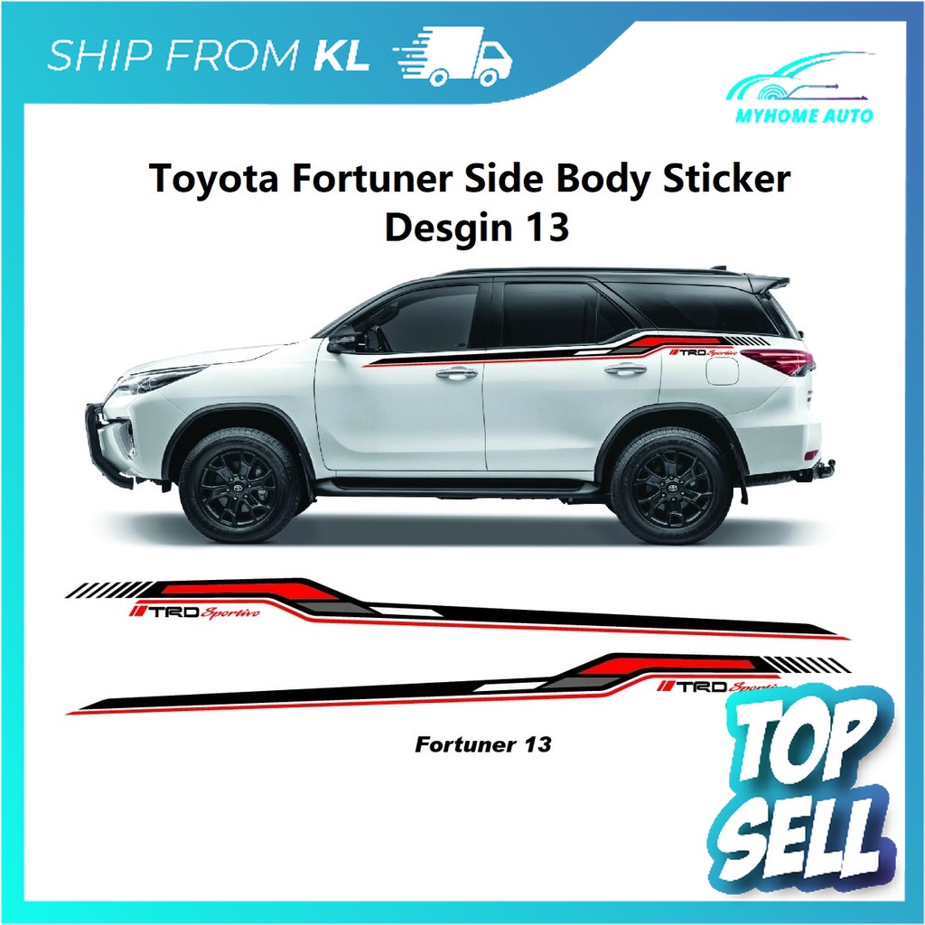 Toyota Fortuner Side Body Sticker - Design 13 ( TRD Sportivo Car Vinyl ...