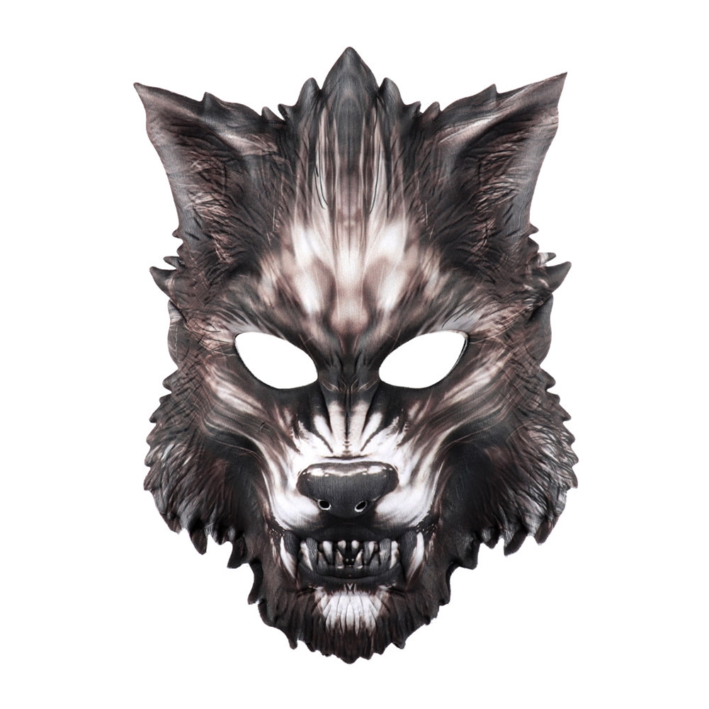 EVA Halloween Wolf Half Face Mask Cosplay Masquerade Party Realistic ...