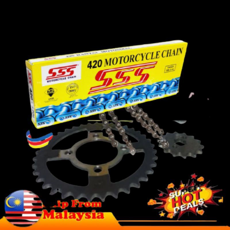SPORKET & RANTAI 420/428 MOTORCYCLE_C70/EX5/DEMAK EX90 (SPOCKET 1 SET ...