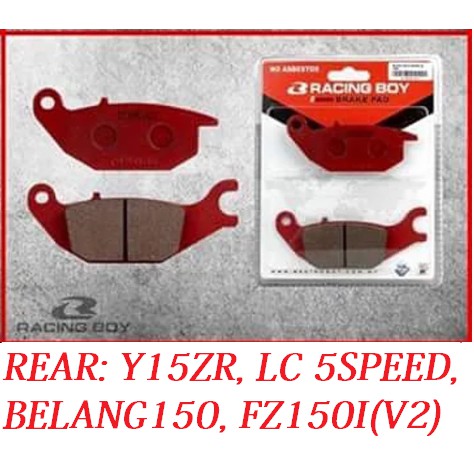 RCB Racing Boy Y16 /Y15ZR / BELANG /LC5S /LC135 FI V8 Rear Brake Pad E ...