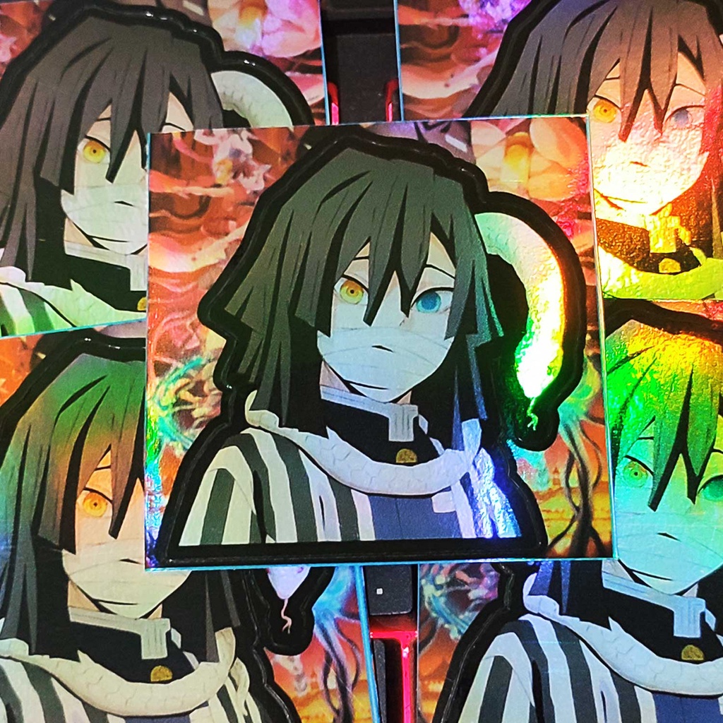 Anime HOLOGRAM sticker sticker -KIMETSU NO YAIBA IGURO - laptop sticker ...