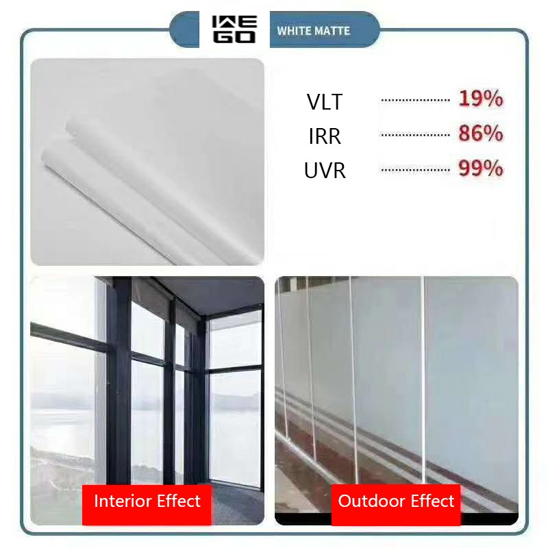 Window Film Matte White Tinted Rumah Privacy Window Film Safety Window ...